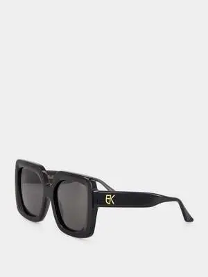 EMMANUELLE KHANH 5082 Square Acetate Sunglasses - Black