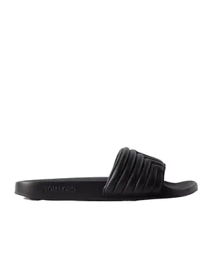 TOM FORD Leather Slides - Black