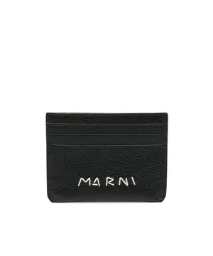 Marni Logo Detailed Card Case - Black