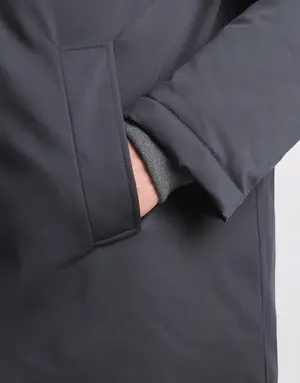 FAY Hooded Gabardine Caban Coat