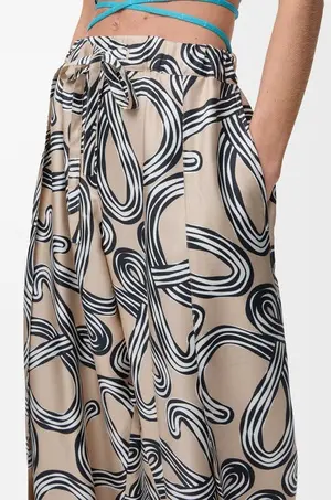 Loewe Wide Leg Printed Drawstring Pants