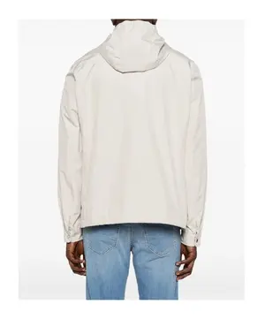 MOORER Hooded Jacket With Flap Pockets - White