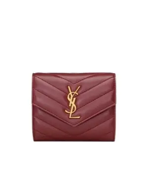 Saint Laurent Cassandre Logo Plaque Tri-fold Wallet - Hongmeiluo
