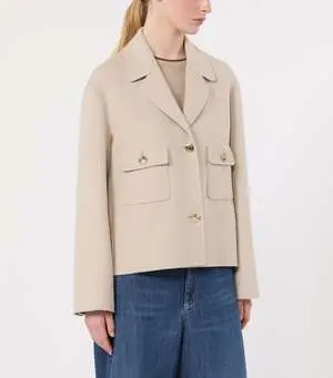 Max Mara Virgin Wool Short Jacket With Gold-tone Buttons