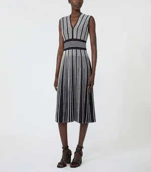 Max Mara Knit Stripe Midi Dress