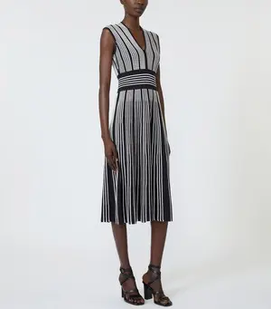 Max Mara Knit Stripe Midi Dress