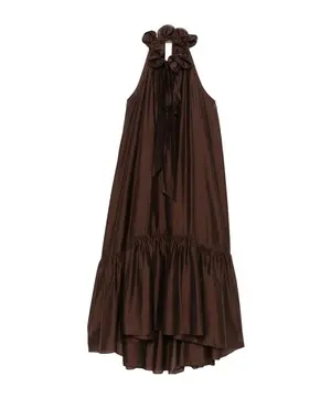 TWINSET Ruffled Sleeveless Halterneck Maxi Dress