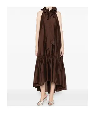 TWINSET Ruffled Sleeveless Halterneck Maxi Dress