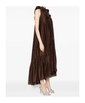 TWINSET Ruffled Sleeveless Halterneck Maxi Dress