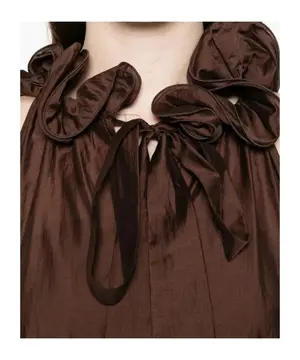 TWINSET Ruffled Sleeveless Halterneck Maxi Dress