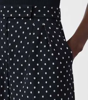 Max Mara Polka Dot Wide-leg Trousers - Navy
