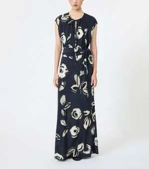 Max Mara Printed Silk Maxi Dress