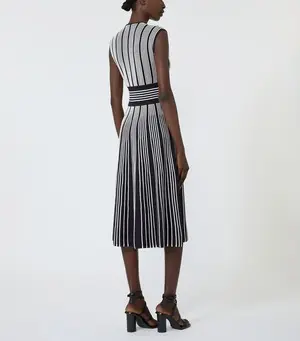 Max Mara Stripe Knit Midi Dress - Navy