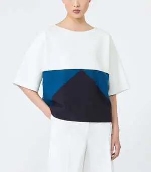 Max Mara Relaxed Fit Geometric Print T-shirt - Navy