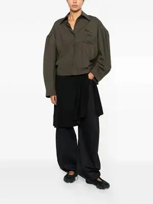 OPEN YY Bead-embellished Cropped Shirt