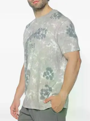 Armani Exchange Tie-dye Logo-print T-shirt - Neutrals
