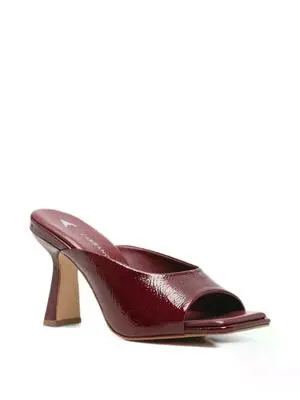 ANDREA CARRANO Patent Finish Square-toe Mules