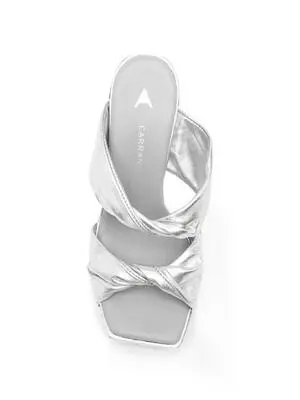 ANDREA CARRANO Twisted Strap Square Toe Sandals