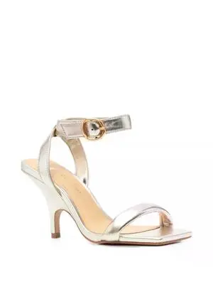 ANDREA CARRANO Buckle-fastening Metallic Sandals - Silver