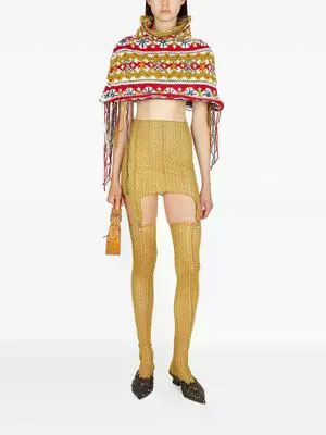 LOUISE LYNGH BJERREGAARD Intarsia High-neck Knit Top