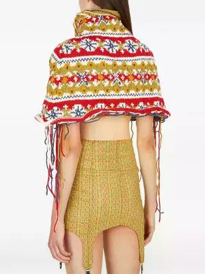 LOUISE LYNGH BJERREGAARD Intarsia High-neck Knit Top