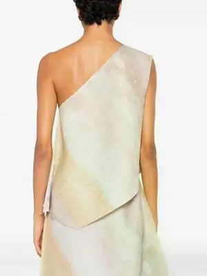 Issey Miyake One-shoulder Pleated Top