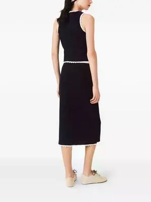 Maje Crochet-knit Midi Skirt