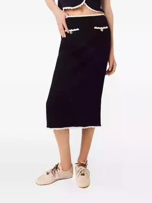 Maje Crochet-knit Midi Skirt - Blue