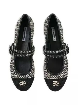 Karl Lagerfeld Eyelet-embellished Ballet Flats