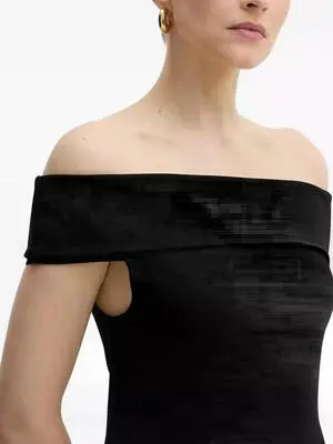 Armani Exchange Ribbed Off-shoulder Mini Dress