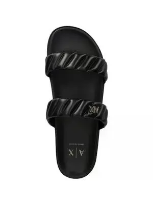 Armani Exchange Quilted Double-strap Slides