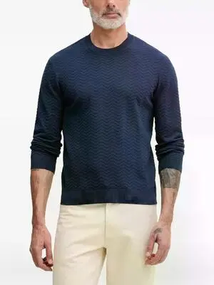 Armani Exchange Chevron Knit Sweater - Blue