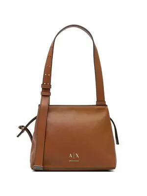 Armani Exchange Logo Plaque Shoulder Bag - Brown