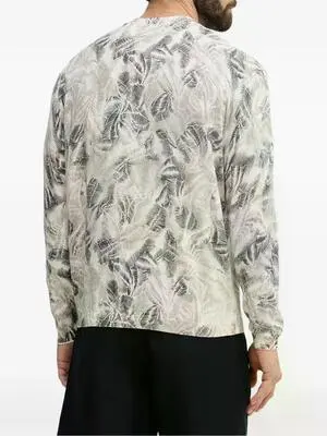 Armani Exchange Leaf Print Crew Neck Sweater