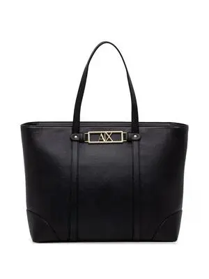 Armani Exchange Logo Plaque Tote Bag - Black