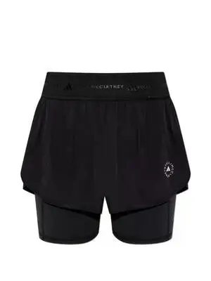 Adidas By Stella McCartney 2-in-1 Logo-print Training Shorts - Black