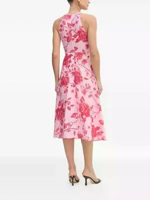 FRACOMINA Floral Print Halter Neck Midi Dress