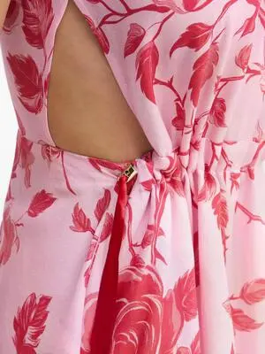 FRACOMINA Floral Print Halter Neck Midi Dress