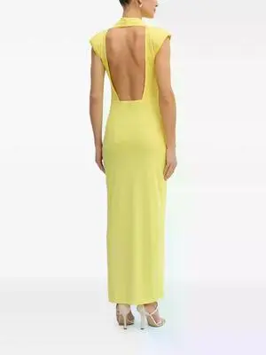 FRACOMINA Cowl Neck Open Back Maxi Dress