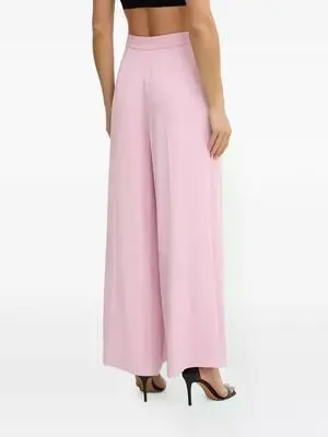 FRACOMINA Wide Leg Pleated Trousers With Logo Plaque