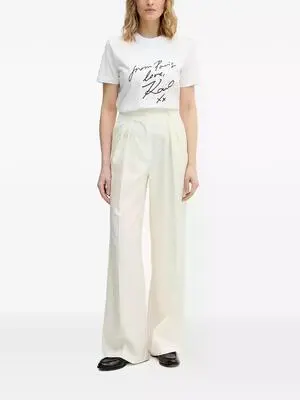 Karl Lagerfeld Logo Embroidered Wide-leg Trousers