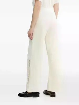 Karl Lagerfeld Logo Embroidered Wide-leg Trousers