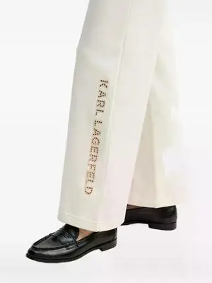 Karl Lagerfeld Logo Embroidered Wide-leg Trousers