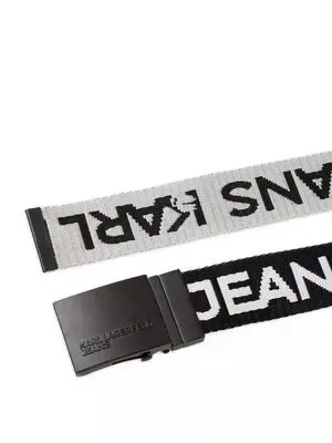 Karl Lagerfeld Logo-jacquard Plaque-buckle Belt