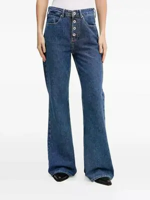 Karl Lagerfeld Button-fly Flared Jeans - Blue