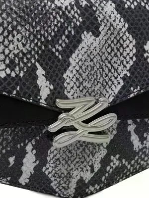 Karl Lagerfeld Snake-effect Logo Plaque Cross Body Bag