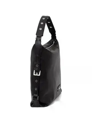 Karl Lagerfeld Eyelet-embellished Buckle Tote Bag - Black