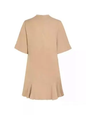 Karl Lagerfeld V-neck Ruffled Hem Mini Dress - Brown