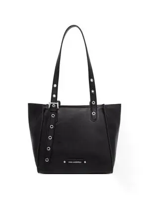 Karl Lagerfeld Eyelet Embellished Buckled Tote Bag