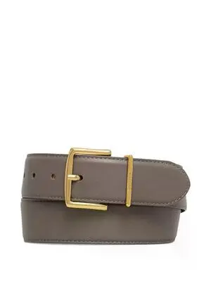 Marc O'polo Leather Belt With Buckle Fastening - Grey